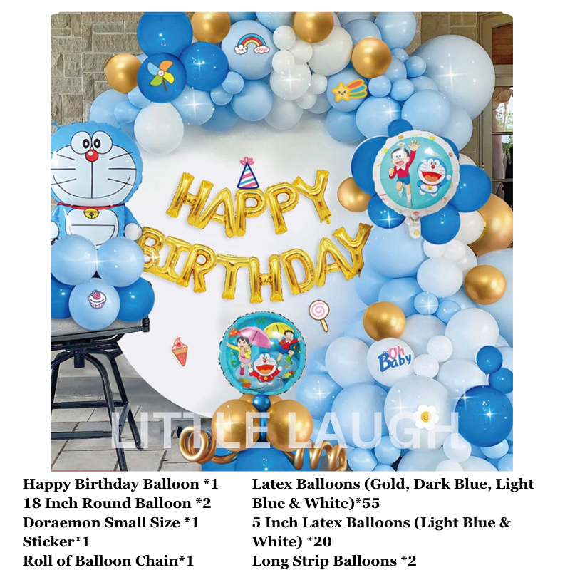 Doraemon Birthday Balloon Set Kids Birthday Balloon Party Decorations ...