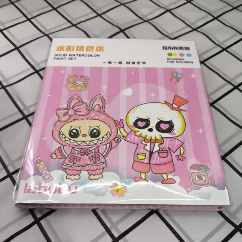 Warna Buku Set Labubu Coloring Book Solid Watercolor Paint Set | Shopee ...