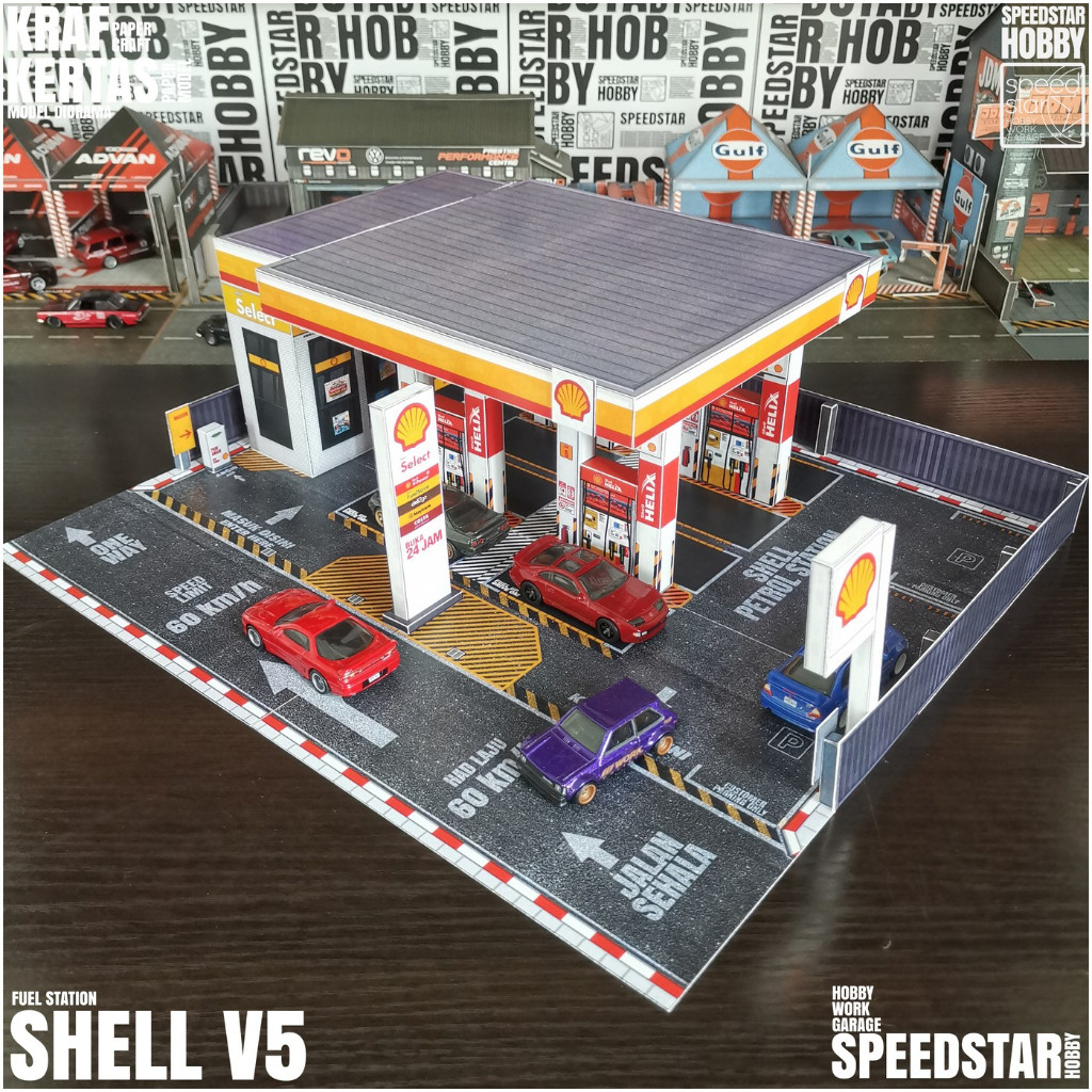 Shell Fuel Station 1:64 Paper Model - Base Type E - 38 X 33 CM | Shopee ...