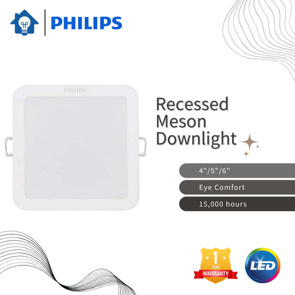 Philips Meson LED Recessed Interlaced Optics Downlight Square ( 3000K ...