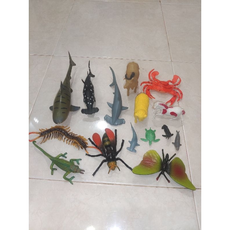 sea animals insects shark toys mainan haiwan binatang serangga | Shopee ...