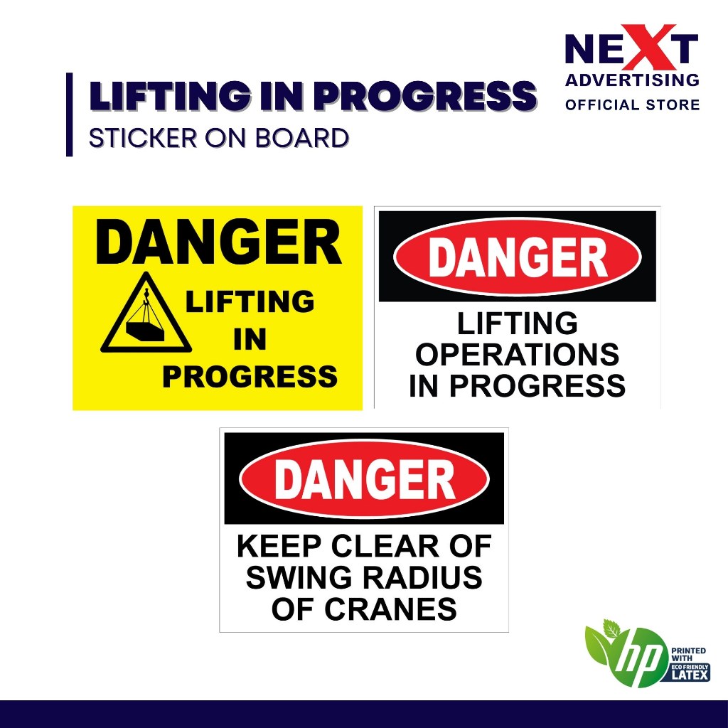 Danger Lifting In Progress Safety Signage Construction Safety Warning ... Danger Lifting In Progress Safety Signage Construction Safety Warning ...