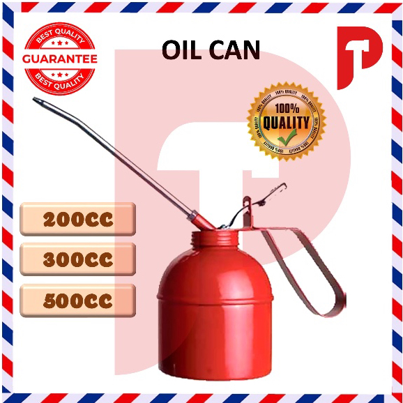 Red Oil Can Oiler Pump Pot Metal Tube (200cc, 300cc, 500cc) | Shopee ...