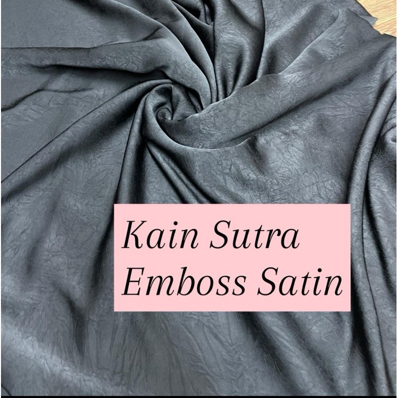 Kain Sutra Emboss Satin bidang 150cm 60 inci texture lembut halus flowy ...
