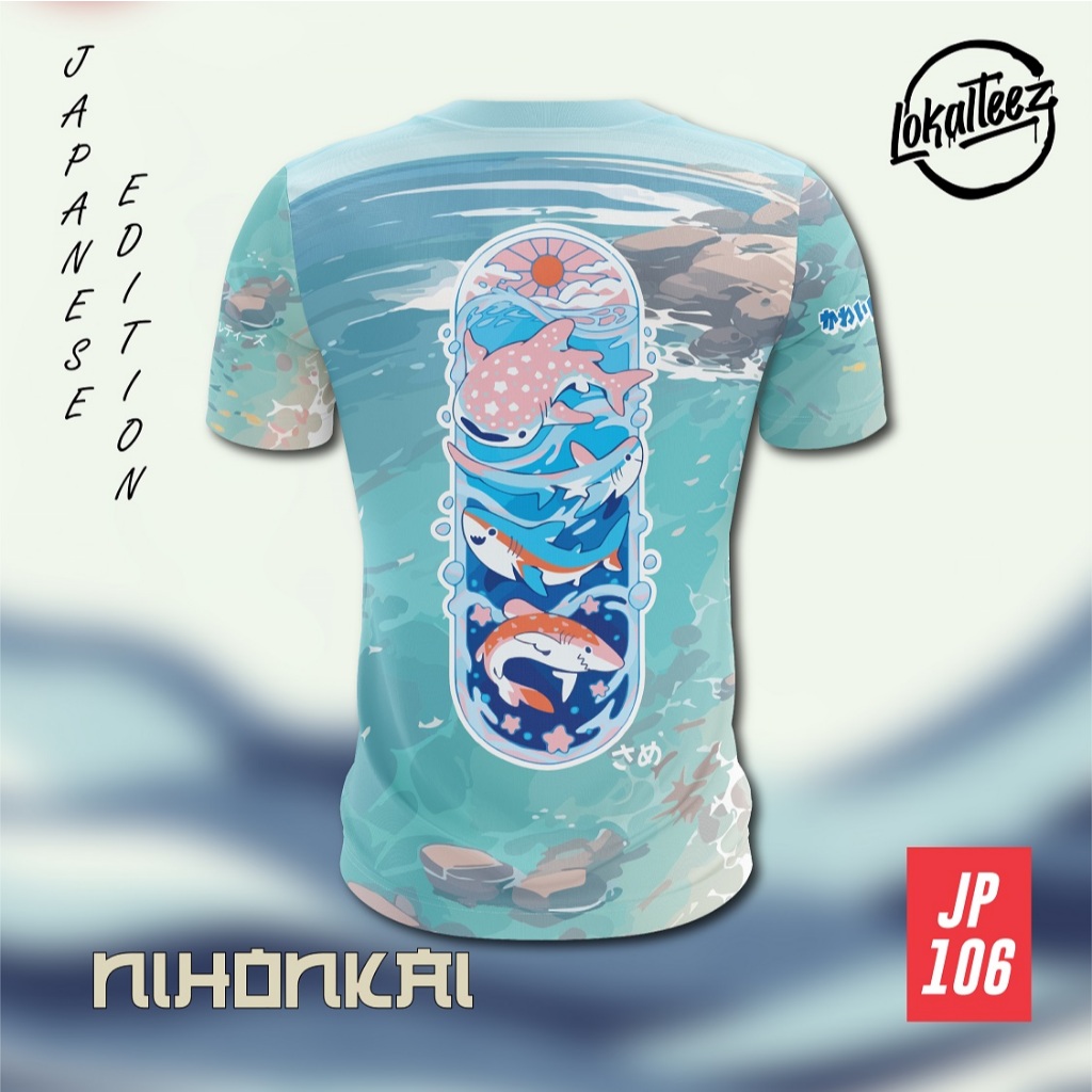 LOKALTEEZ JP106 Japanese KAWAII Edition NIHONKAI 150GSM MICROFIBER EYELET JERSEY | Shopee ...