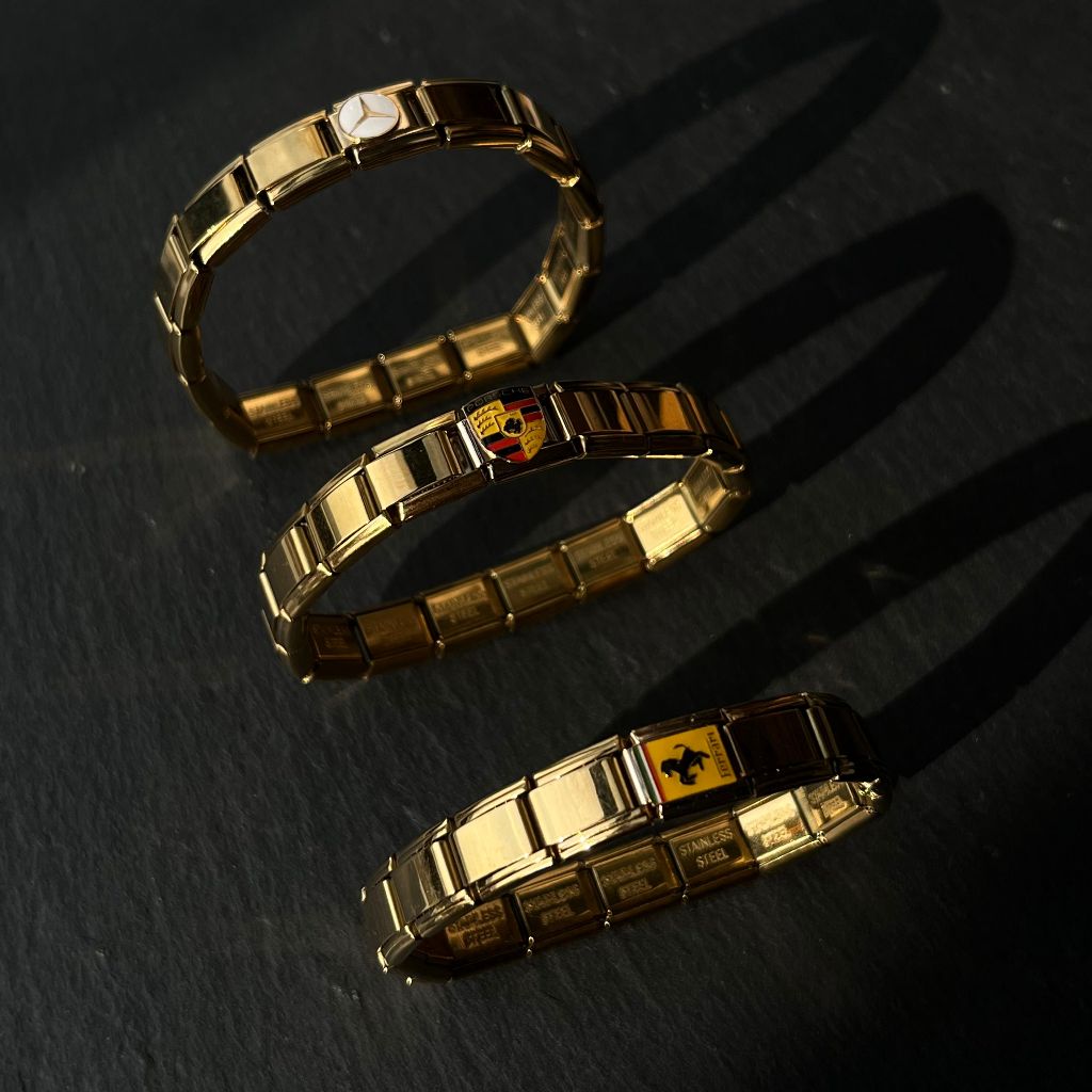 Gold F1 Italian Charm Bracelets Gold Bracelet Charm Bracelet | Shopee ...