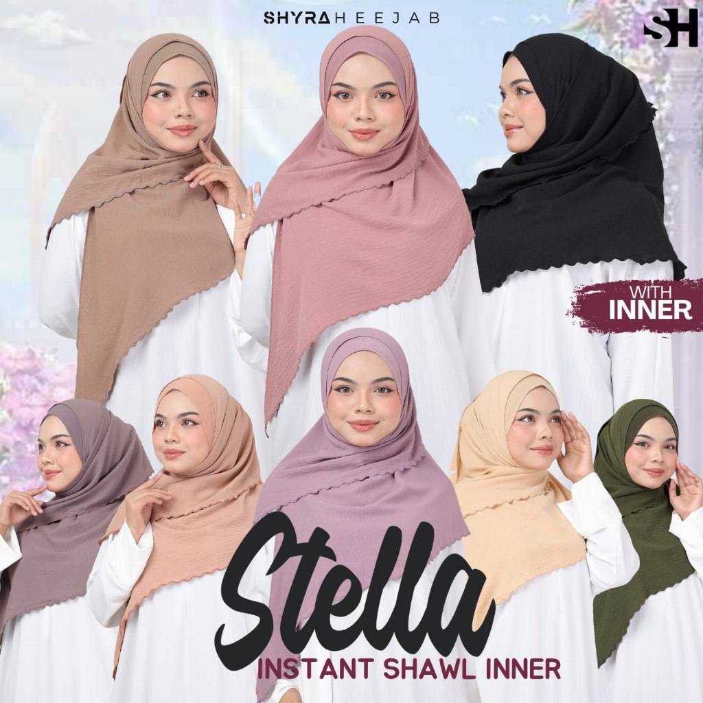 STELLA INSTANT SHAWL INNER KAIN ORGANIC CEY PREMIUM EASY TO WEAR ...