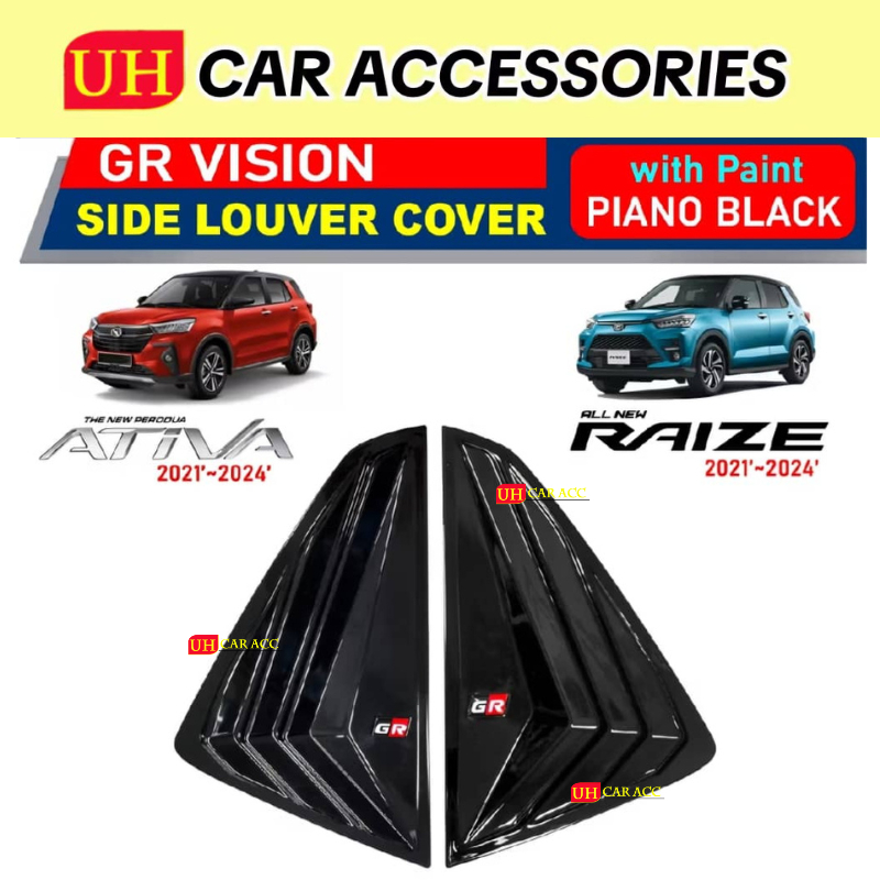 PERODUA ATIVA TOYOTA RAIZE REAR SIDE LOUVER GR MUSTANG COVER WINDOW ...
