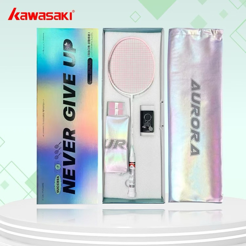 Kawasaki Aurora 7 Set Badminton Racket Full Carbon Fiber 5U 18-30LBS Ultra Light Professional ...