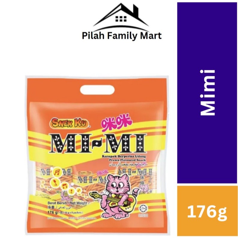 Mimi SNEK KU Prawn Flavoured Snack 8 x 22g (176g) | Shopee Philippines
