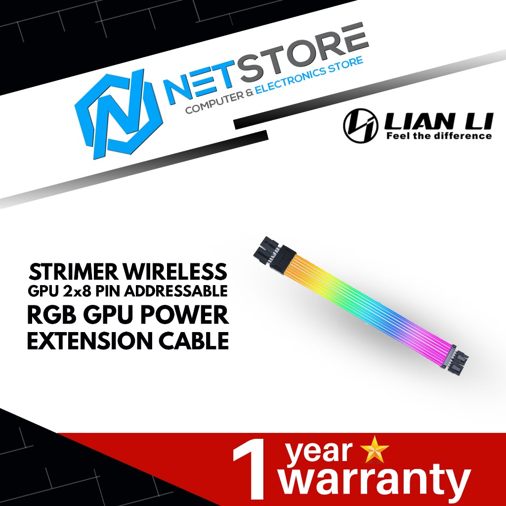 LIAN LI STRIMER WIRELESS GPU 2x8 PIN ADDRESSABLE RGB GPU POWER ...