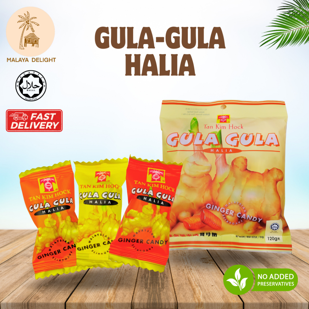 Gula-gula Halia HALAL Tan Kim Hock 120g Ginger Candy 陈金福姜糖 马六甲三叔公san ...
