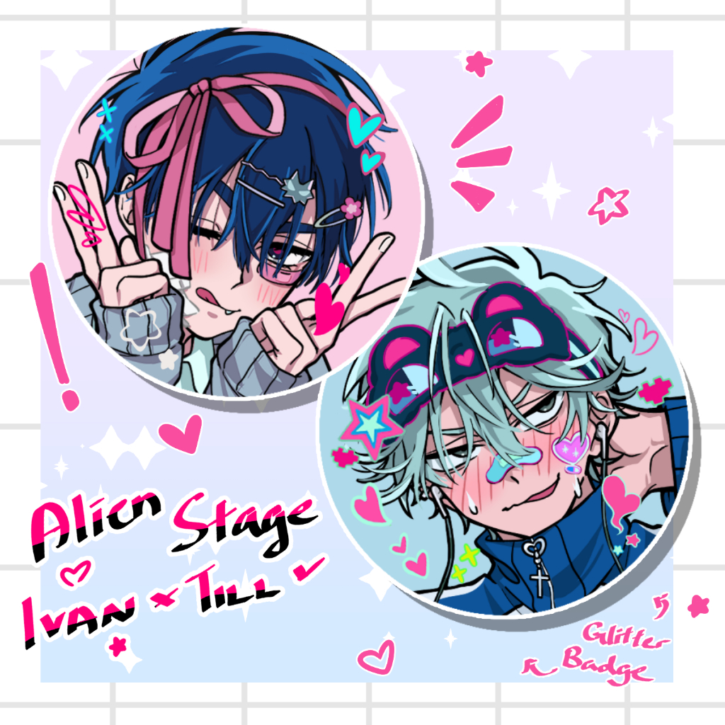 ALIEN STAGE IVTI IVAN & TILL GLITTER Badge Square Print | Shopee Philippines