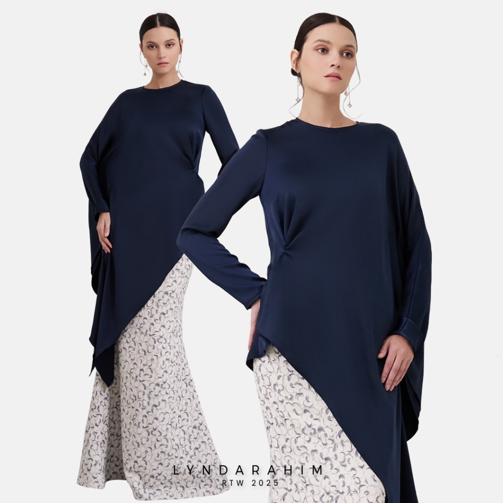 Lyndarahim KL Anggun Baju Kurung Modern Satin Chiffon Baju Raya 2025 ...