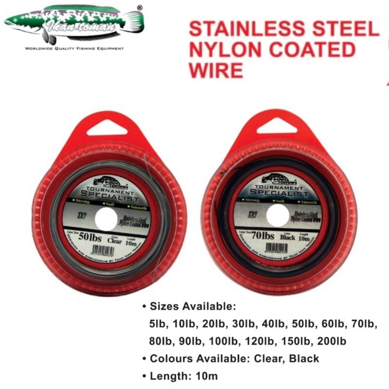 (STAINLESS STEEL) WIRE PANCING JENAMA IKAN TOMAN STAINLESS STEEL NYLON ...