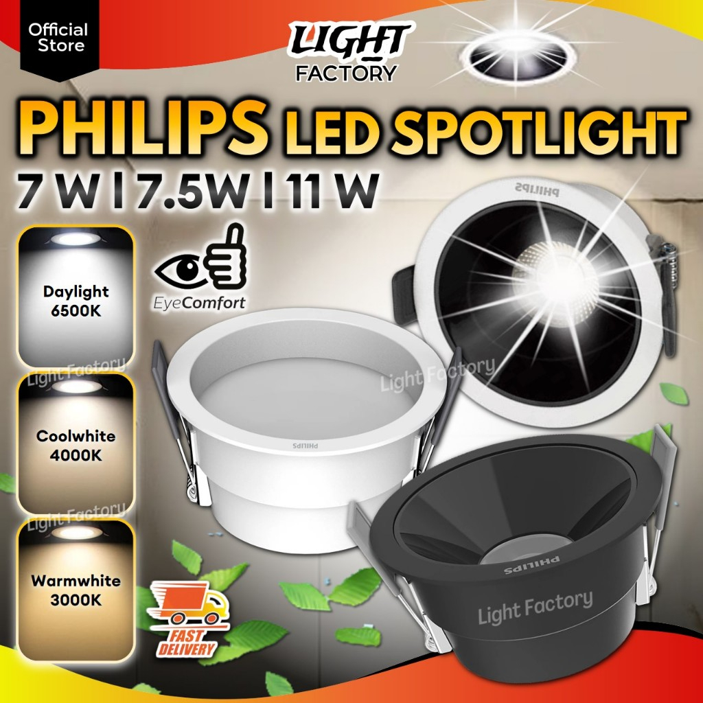Philips LED Recessed Spotlight Downlight 7W/7.5W /11W DL260 SL260 Eye ...