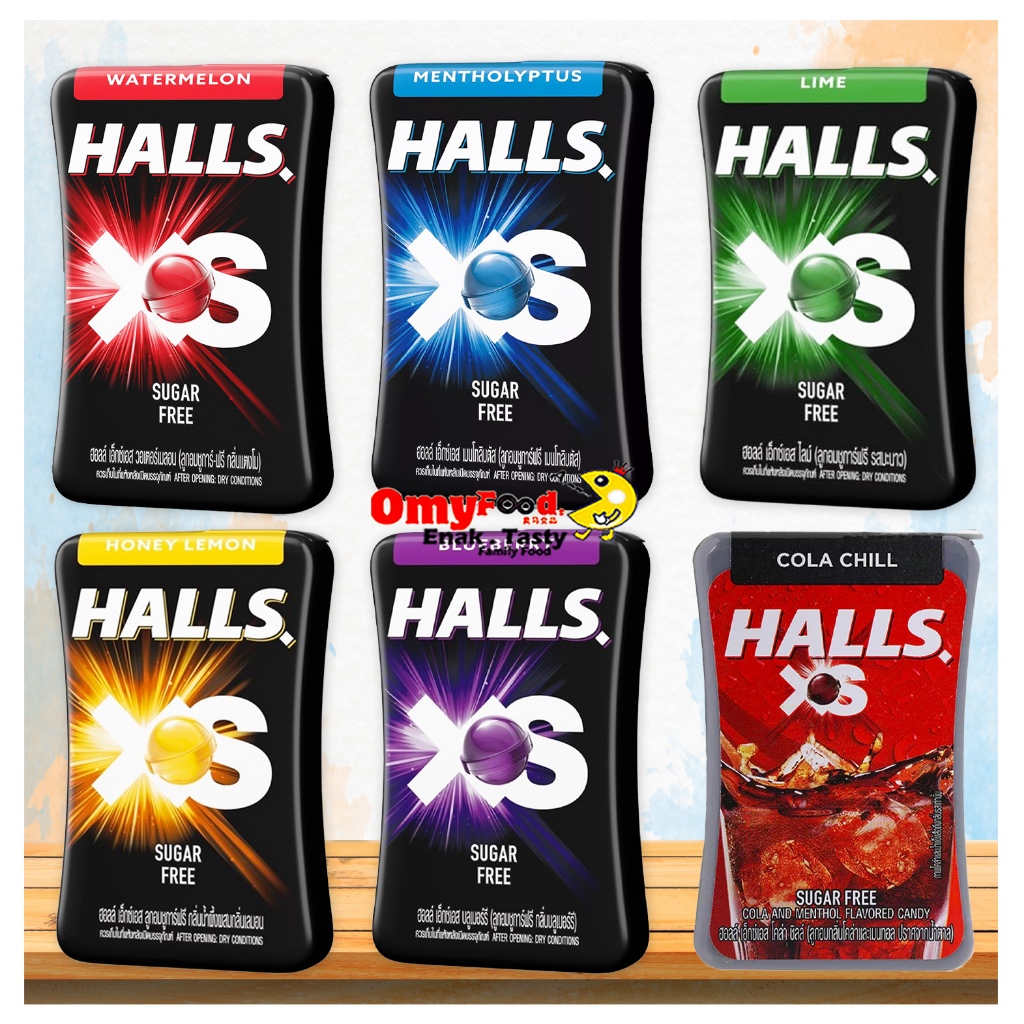 12.6g x 1pcs Halls XS Sugar Free Candy [Blueberry/Honey Lemon ...