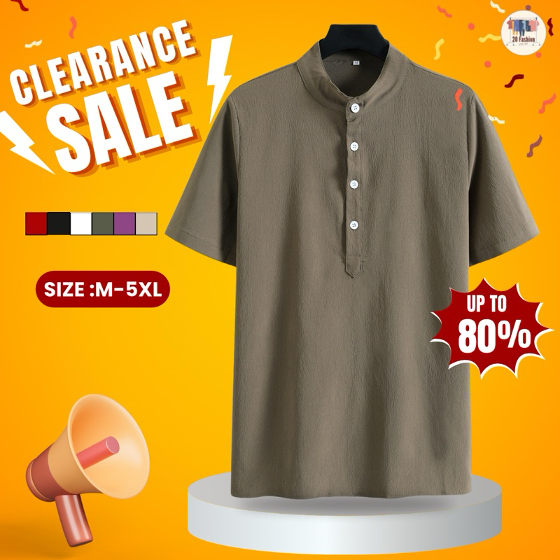 Kemeja Kurta Lelaki Baju Raya Men Cotton Linen Shirt Man Top Collar ...