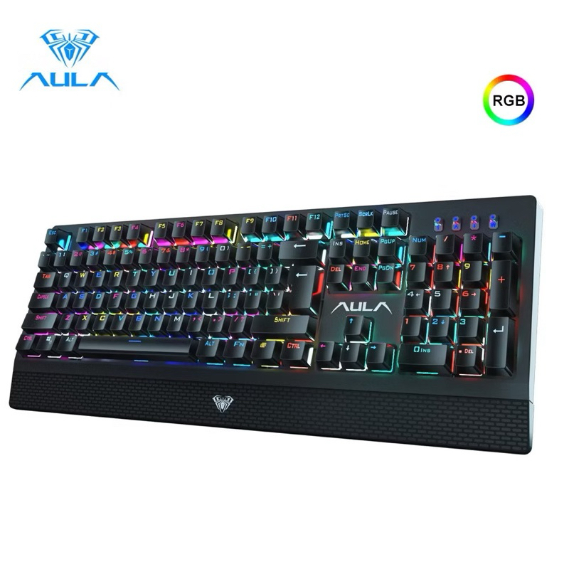 DENTED BOX!! AULA S2018 Freedom Wings FULL RGB mechanical keyboard, 104 ...