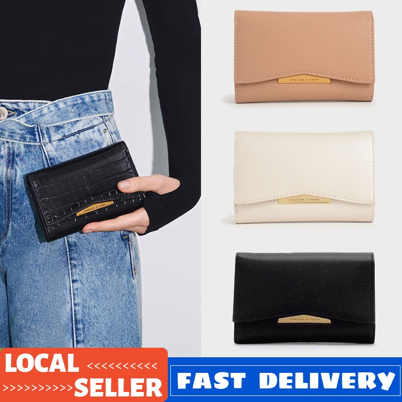 CNK Metallic Accent Short Wallet Fold Over medium women wallets Purse ...