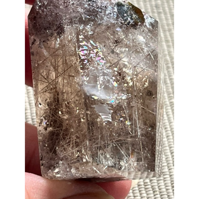 Natural Phantom Silver Rutile Quartz Rainbow Block 64g | Shopee Philippines