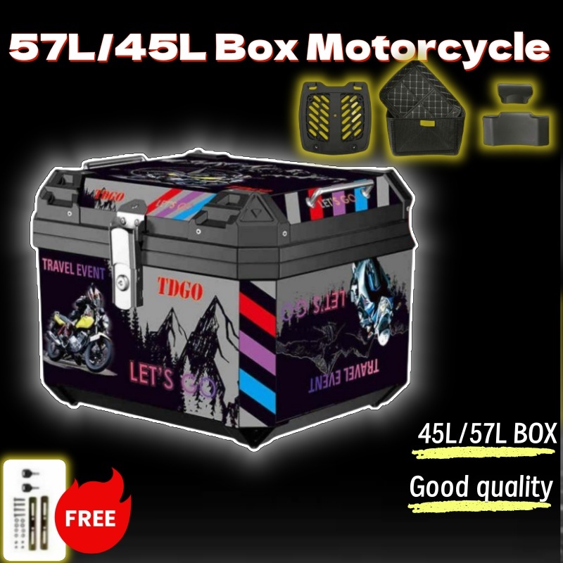 Top Box Motor Givi 45L/57L Storage Motorcycle Stainless Steel Lock ...
