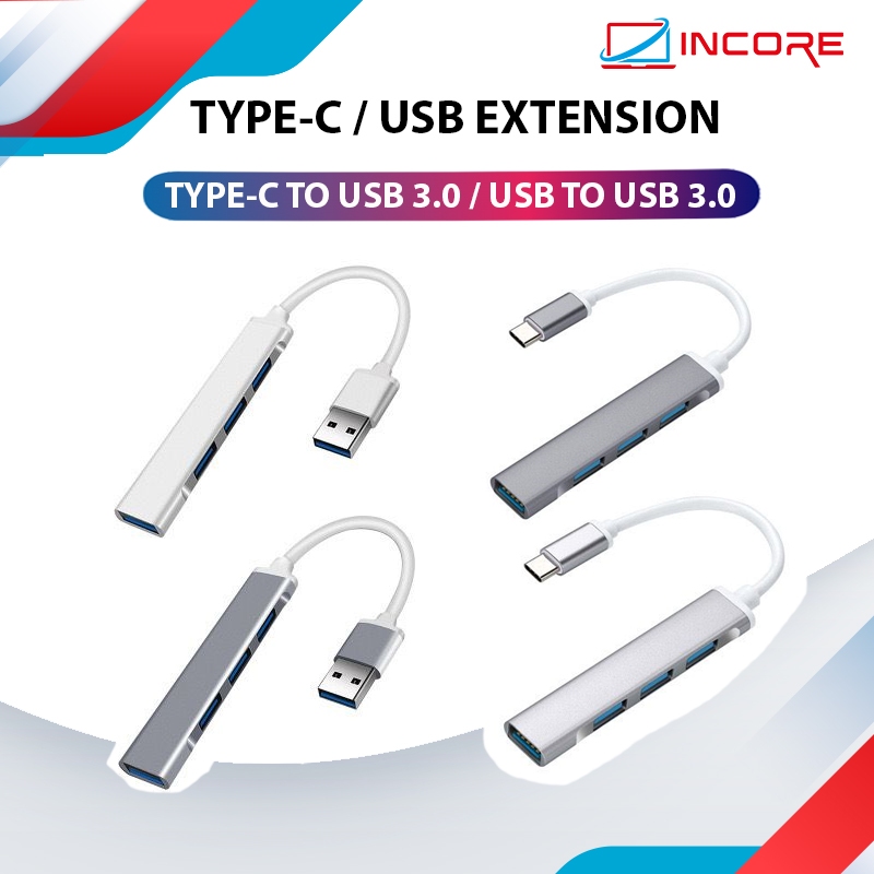 1 to 4 USB Extension - Type-C to USB 3.0 / USB to USB 3.0 PC Laptop USB ...