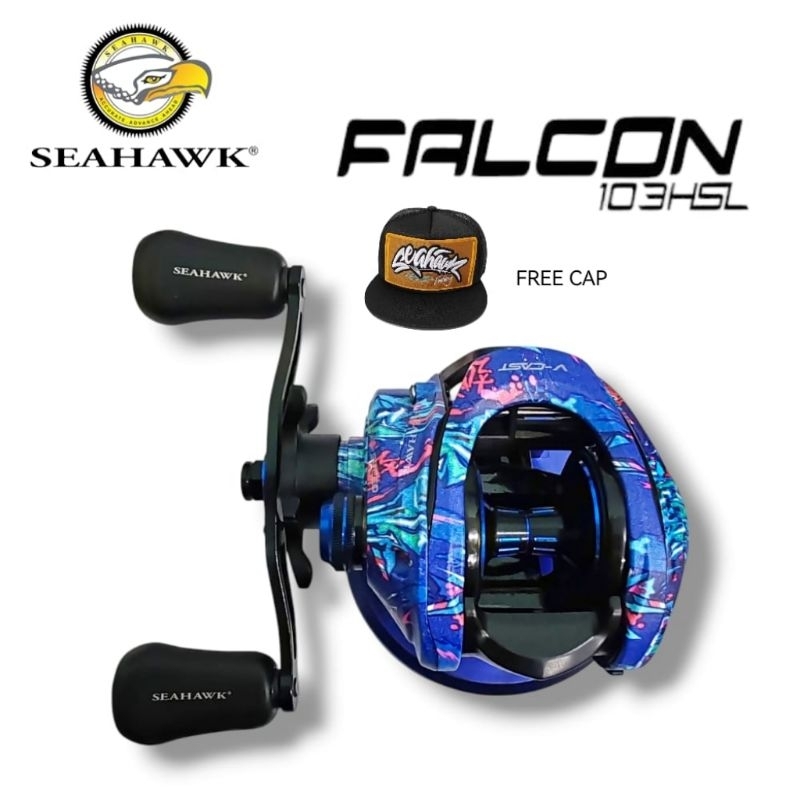 SEAHAWK FALCON 103HSL (LEFT HANDLE) BC REEL (FREE CAP) | Shopee Philippines