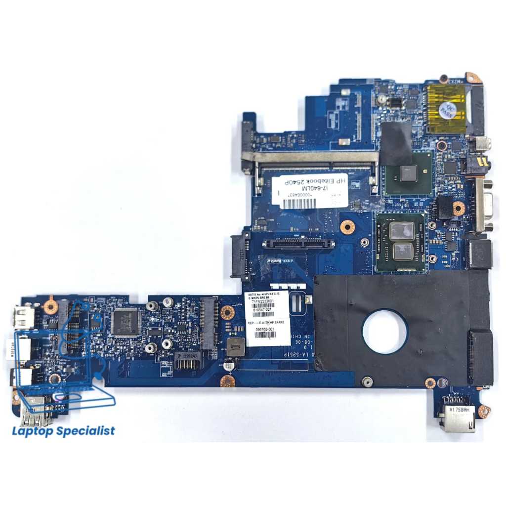 HP EliteBook 2540P Intel I7-640LM Laptop Mainboard Motherboard 598762 ...