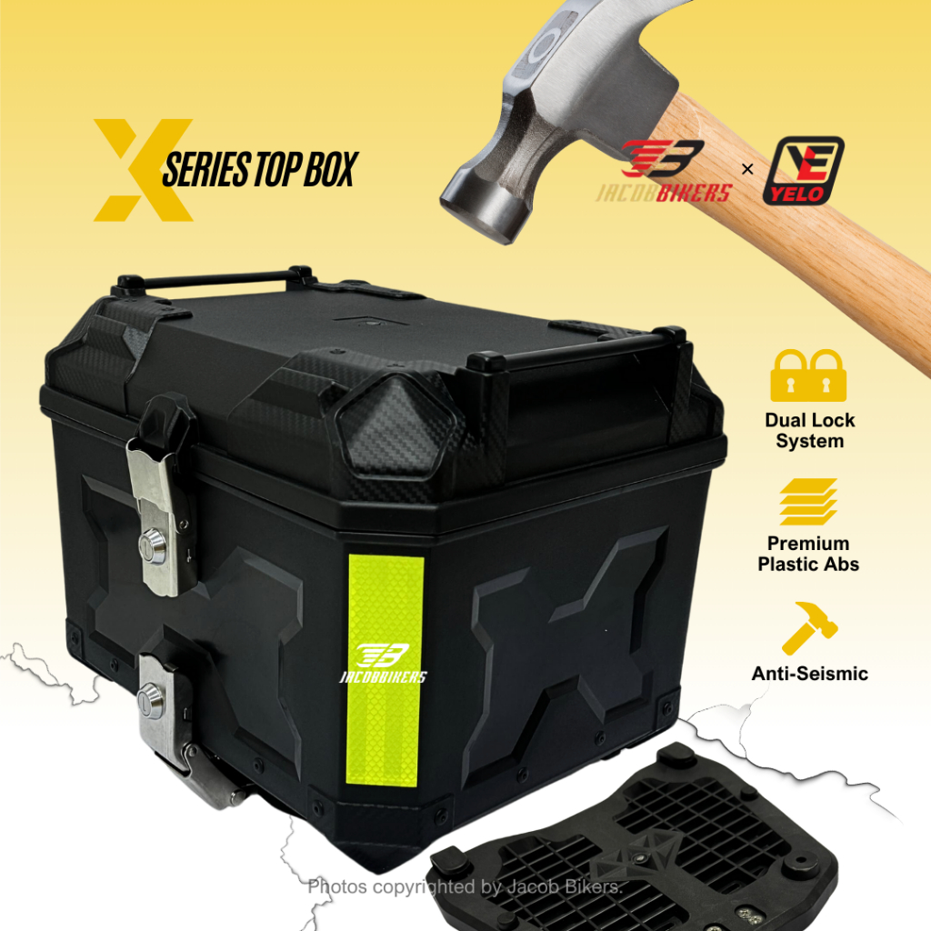 Motorcycle X Design ABS Plastic Top Box 45L Topbox with Dual Safety ...