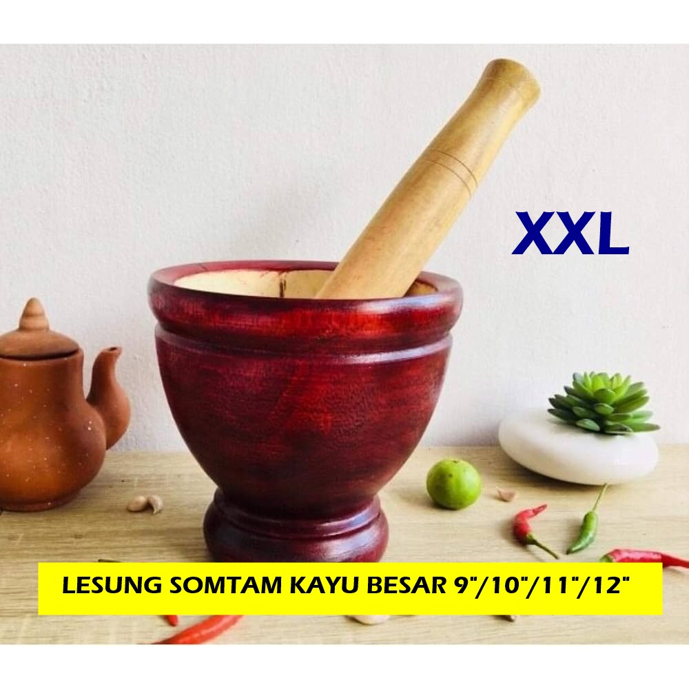 Somtam Mortar Set / Somtam Wooden Mortar / Wooden Mortar / Wood Mortar ...