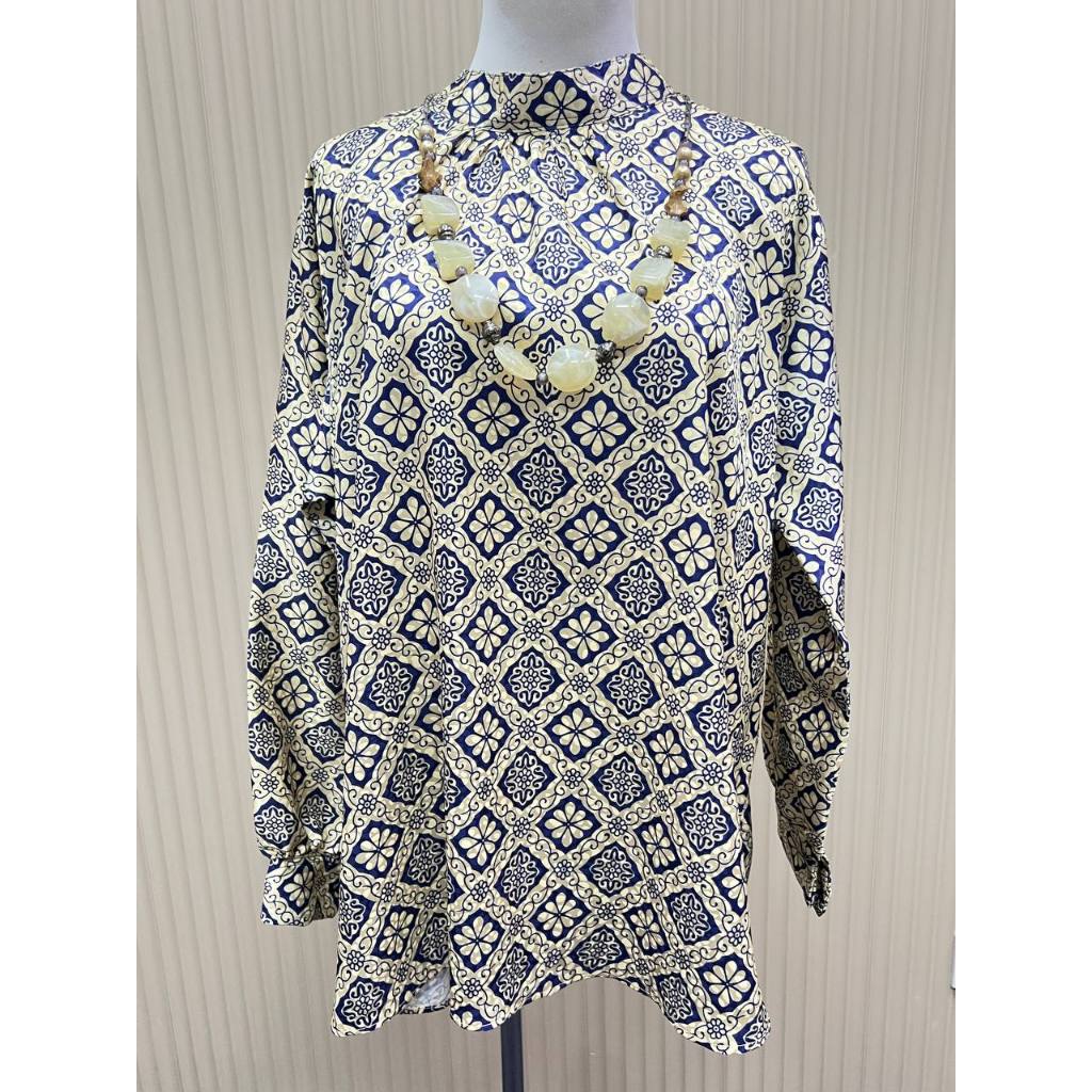 Muslimah Blouse Jacquard Printed corak Songket | Shopee Philippines