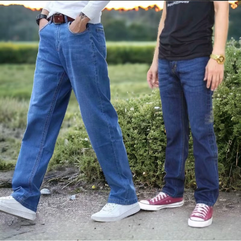 Men's High quality Stright cut jeans getah seluar Lelaki straight cut ...