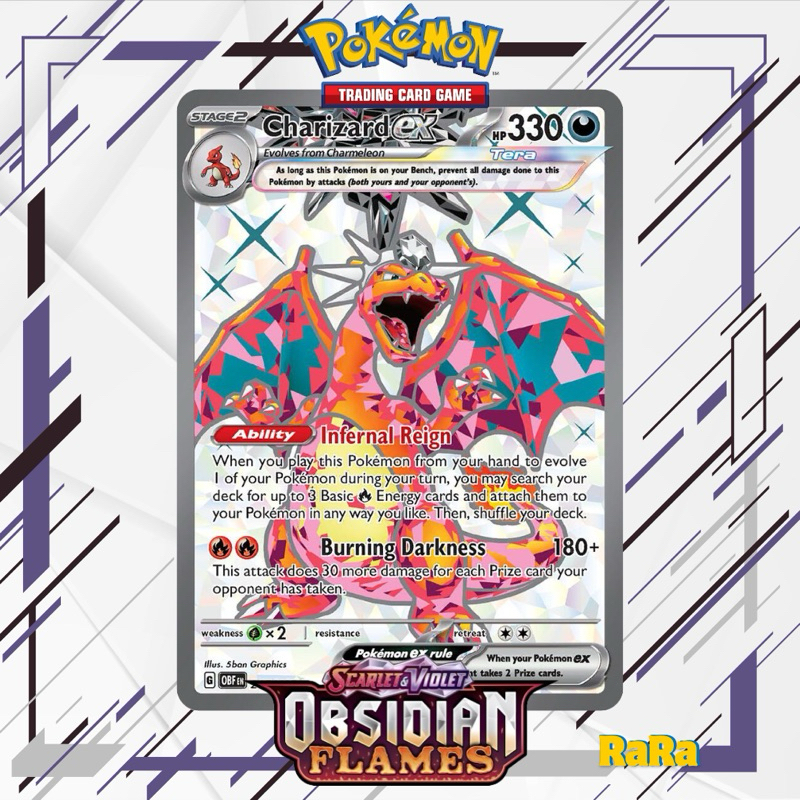 PTCG - Charizard ex - 215/197 - Full Art Secret Scarlet & Violet: Obsidian Flames Singles ...