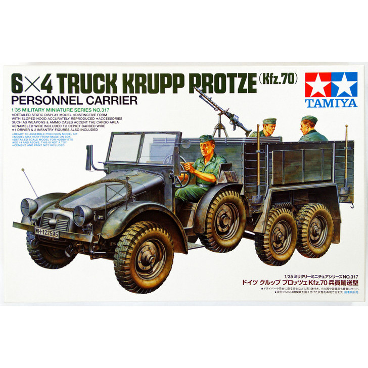 Tamiya 35317 German 6x4 Truck Krupp Protze (Kfz.70) 1/35 Scale Kit ...
