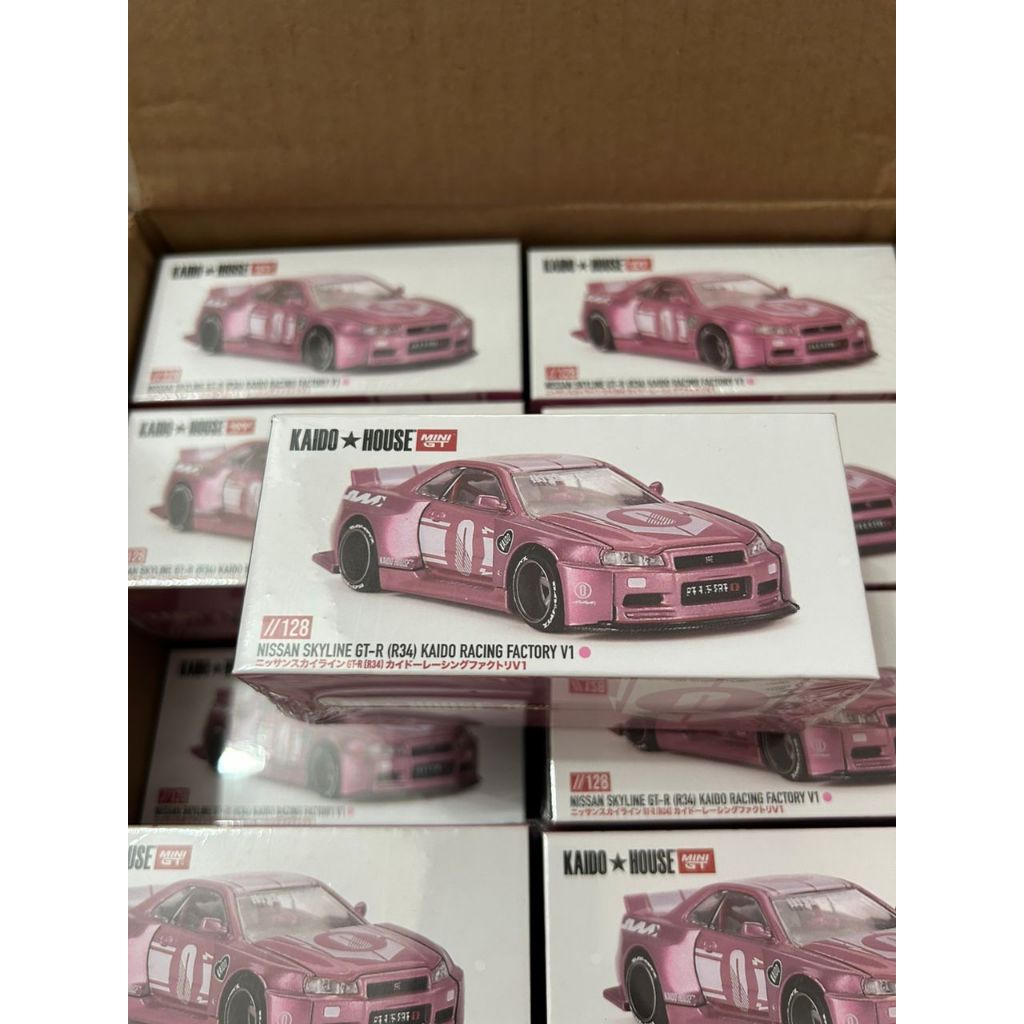 Mini GT x Kaido House 1:64 Nissan GT-R R34 Pink KAIDO RACING FACTORY V1 ...