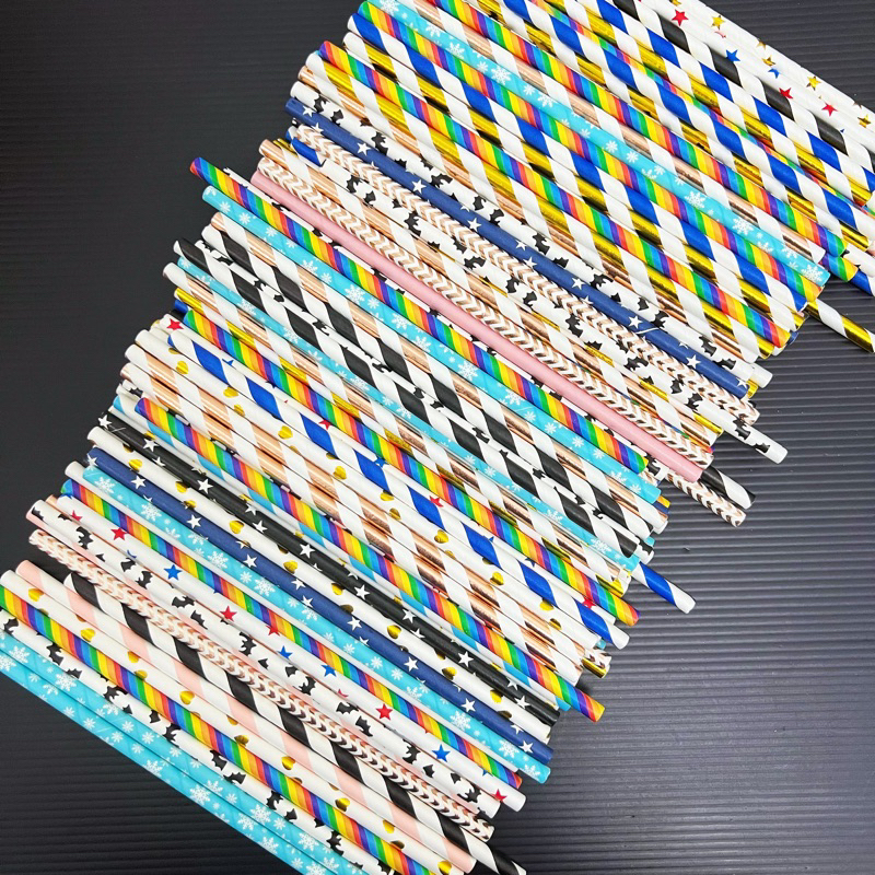 IMOCHI 一次性环保彩色吸管 甜品装饰饮料吸管 Drinking Straws Dessert decoration straws ...
