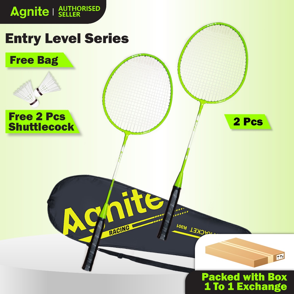 Agnite 2pcs Raket Badminton FREE Bola Badminton Shuttlecock 羽毛球拍 ...