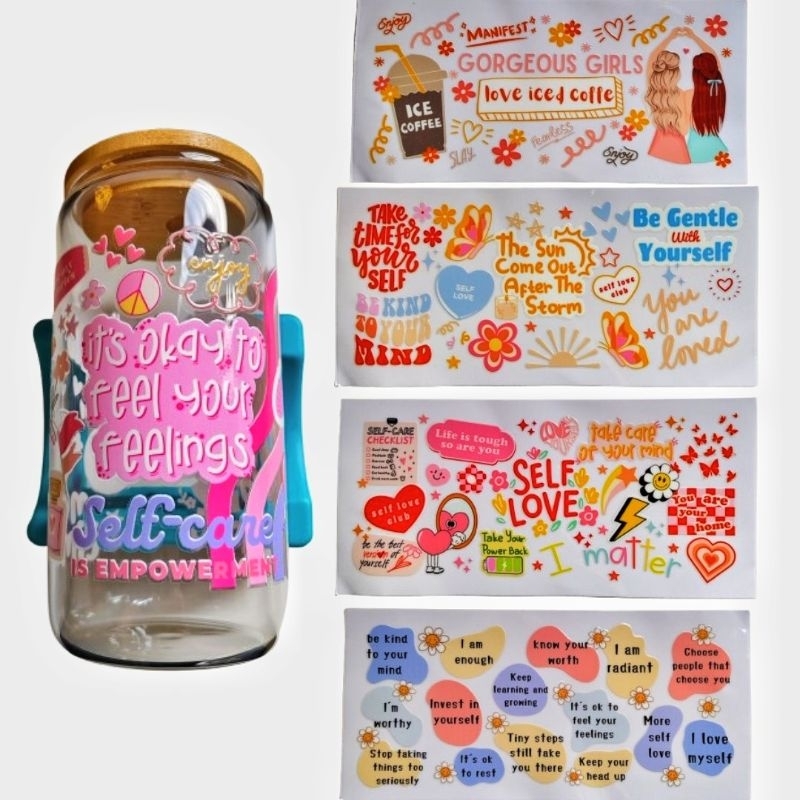 1 Set (1 Cup+Cover+Straw+Brush) Glass Drink Cup With Bamboo Lid And ...