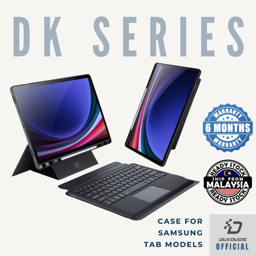 DUX DK SERIES Magnetic Wireless Keyboard Folio Case for Samsung Galaxy ...