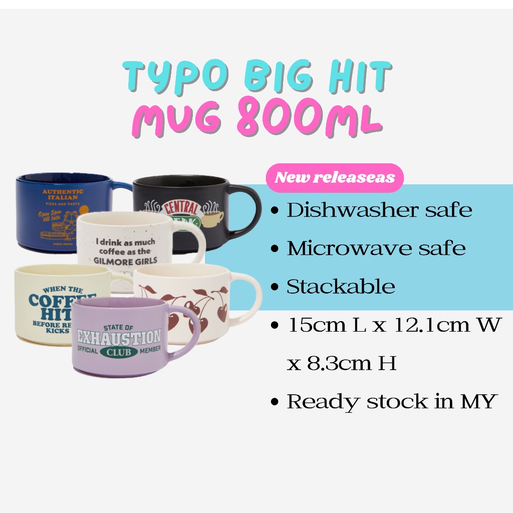 TYPO x Garfield Mug / Tallest Mug & Big Hit Mug / larger serving size ...