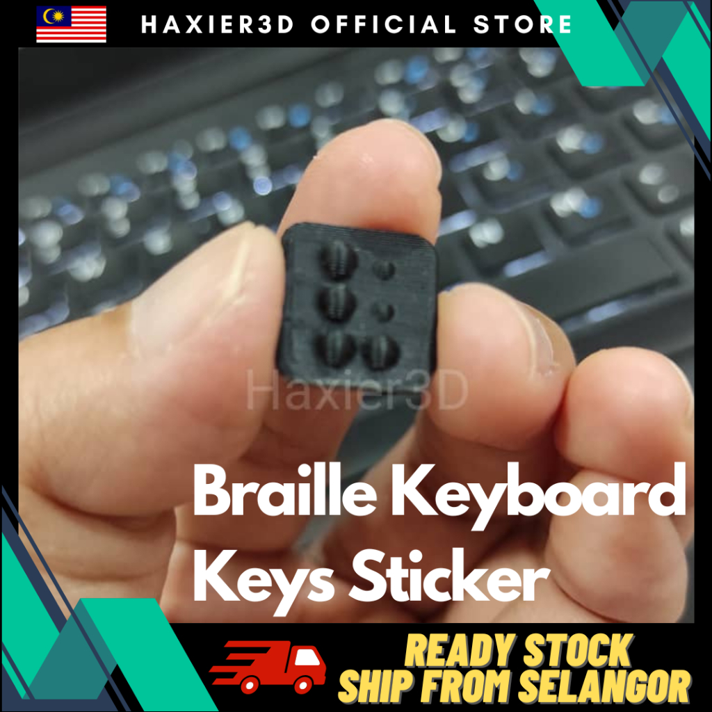 Braille Keyboard Sticker (Alphabets A-Z Keys) for Easy Laptop/Desktop ...