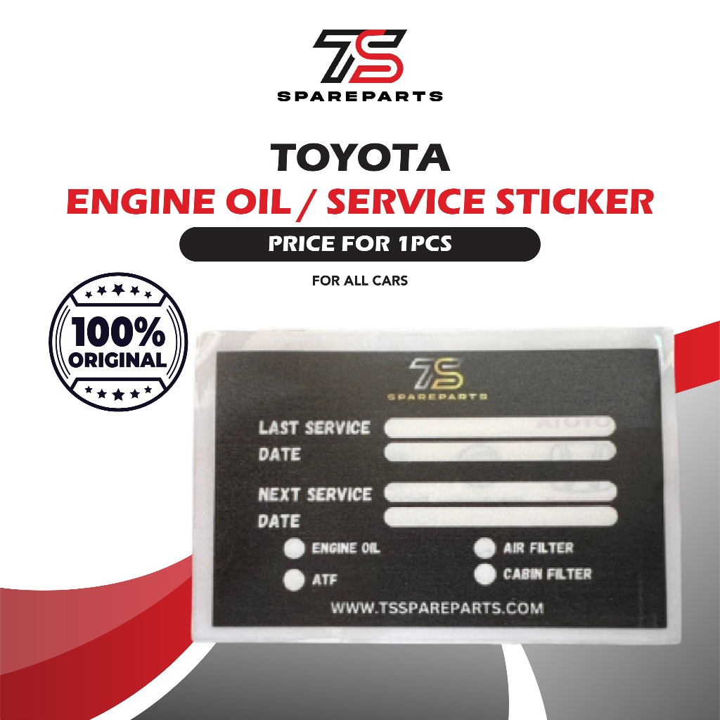 (1PCS) PREMIUM QUALITY MILEAGE STICKER FOR ENGINE OIL/ATF/AIR FILTER ...