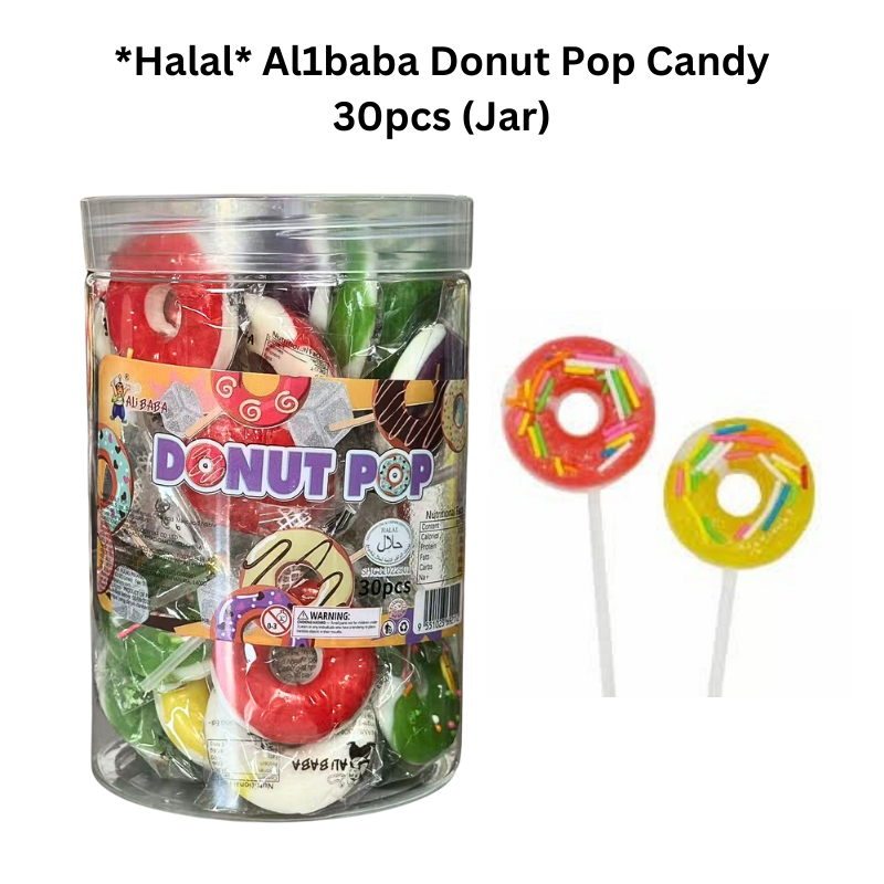 *Halal* Al1baba Donut Pop Candy 30pcs (Jar) | Shopee Philippines