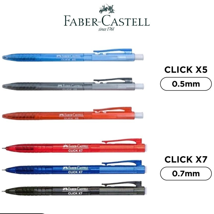Faber Castell Click X5/X7 Ball Pen (0.5mm / 0.7mm) | Shopee Philippines