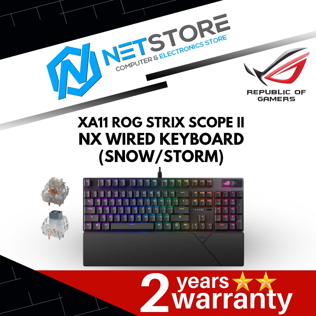 ASUS XA11 ROG STRIX SCOPE II NX WIRED KEYBOARD (SNOW/STORM) | Shopee ...