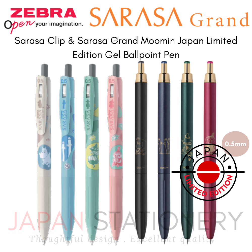 Zebra Sarasa Clip & Sarasa Grand Moomin Japan Limited Edition Gel Ballpoint Pen 0.5mm JJ29-MM ...