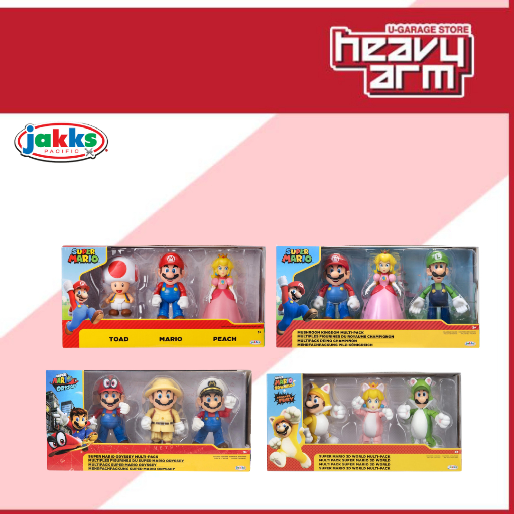 Jakks Super Mario Series Mario Multi-Pack 4-inch Action Figure ...