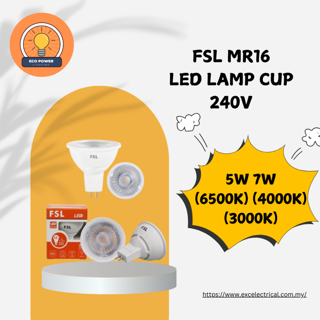 FSL MR16 240V AC LED (COB) LAMP CUP (1 YEAR WARRANTY) | Shopee Philippines