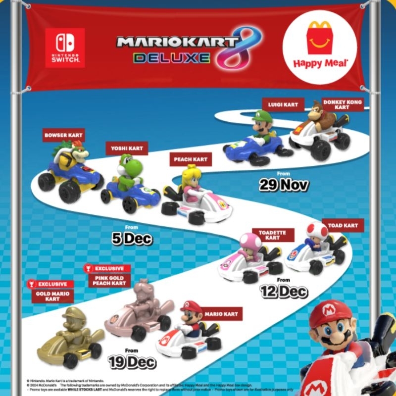Mcd HAPPY MEAL MARIO KART/McDonald's Children's Package MARIO Toys ...
